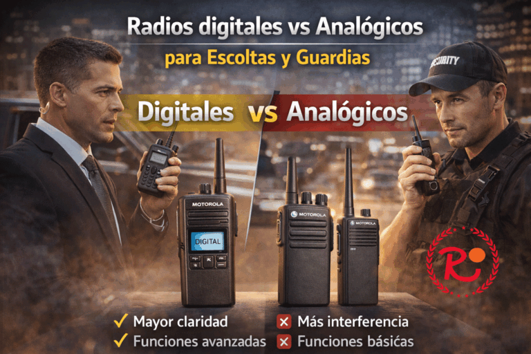 Radios digitales vs analógicos para escoltas y guardias